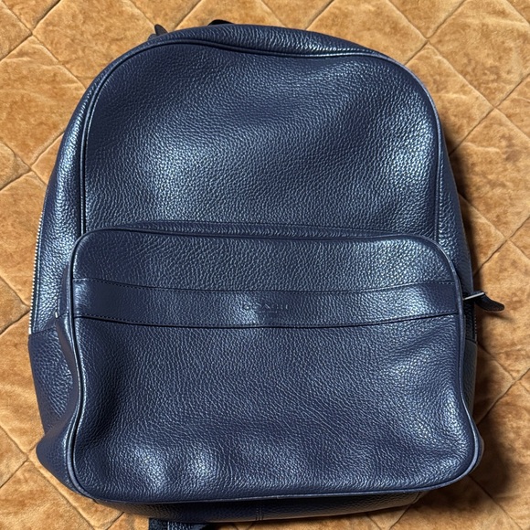 Coach | Bags | Coach Midnight Blue Leather Backpack | Poshmark